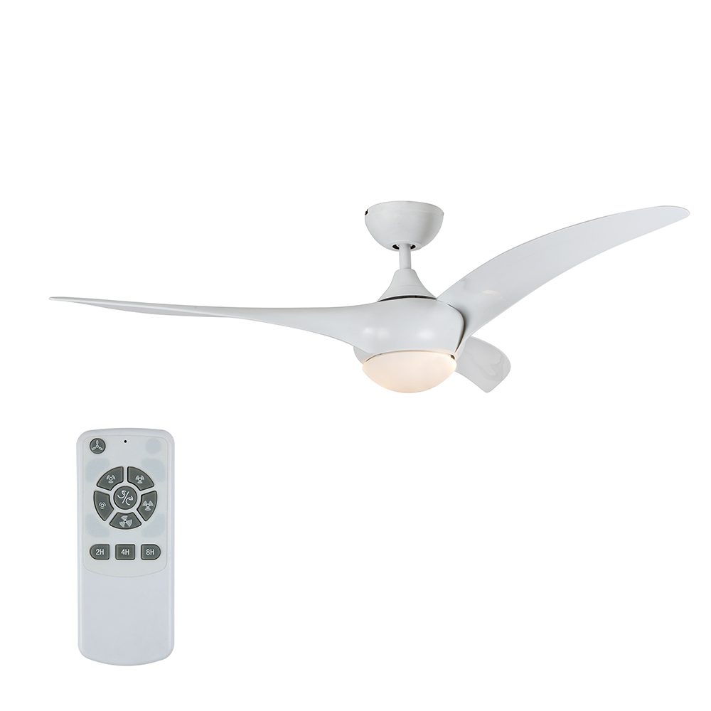 3 Blade Fan With Frosted Opal Glass Light Fitting - Home and Hardware depot