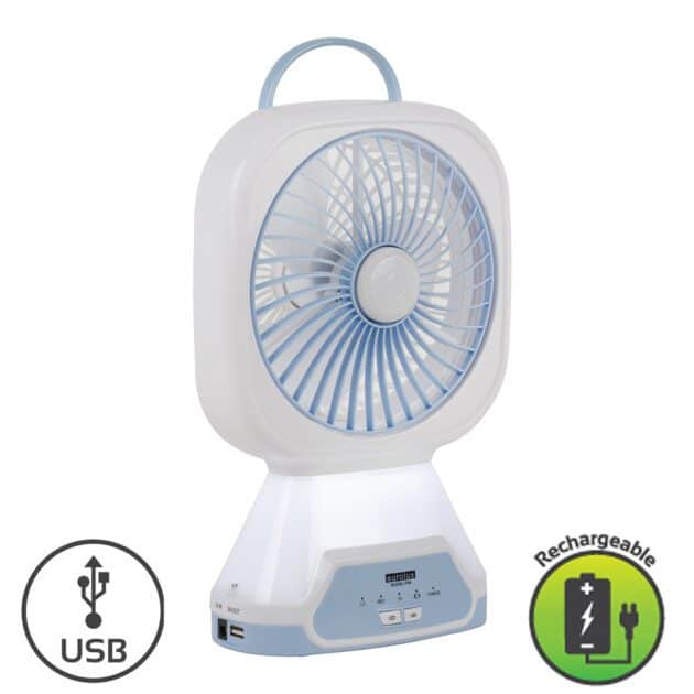 Rechargeable Portable Fan With LED Emergency Light - Home and Hardware ...